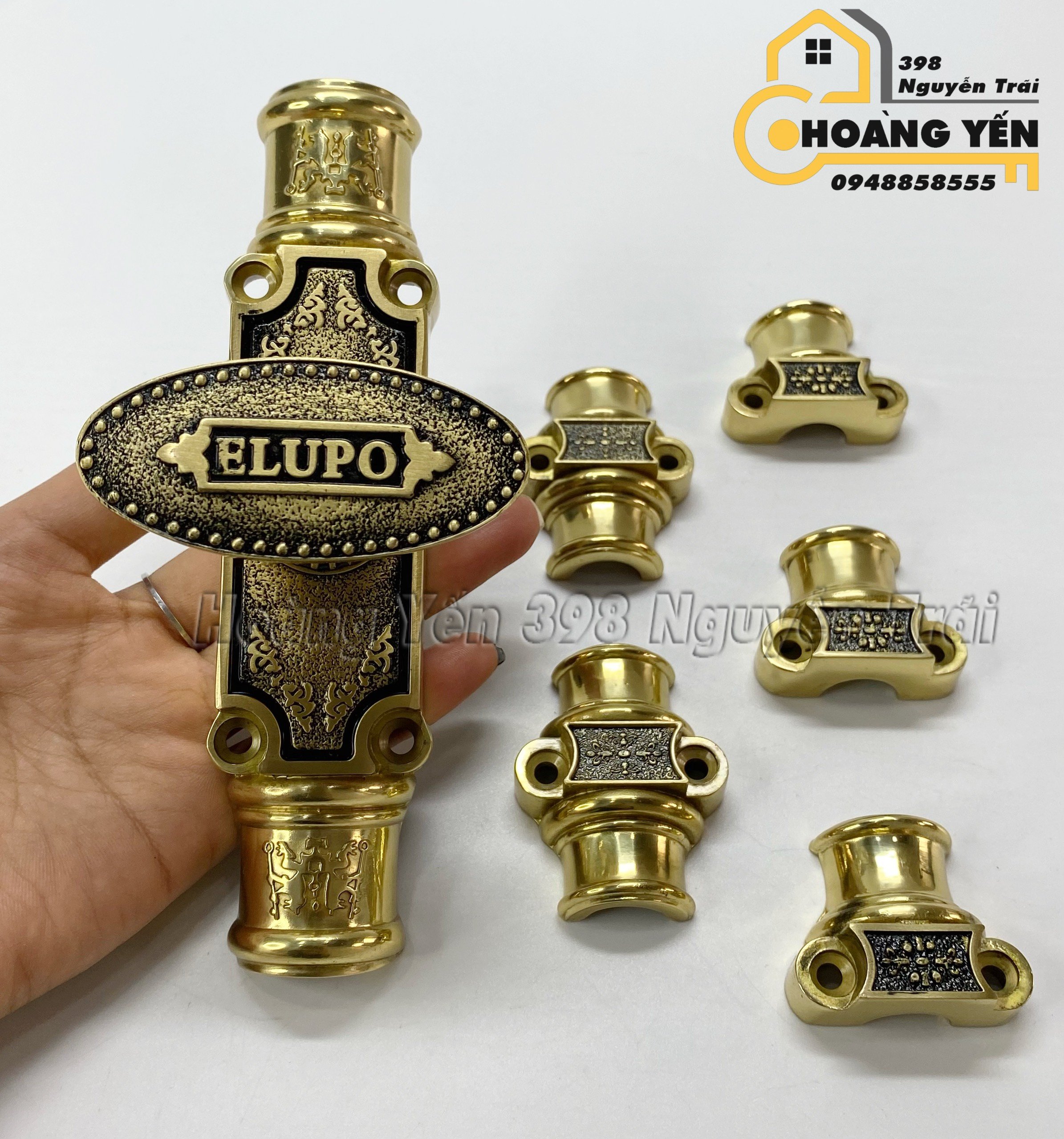 Clemon cửa đồng rêu Elupo, clemon cửa sang trọng, cổ. Cremone đồng màu ...