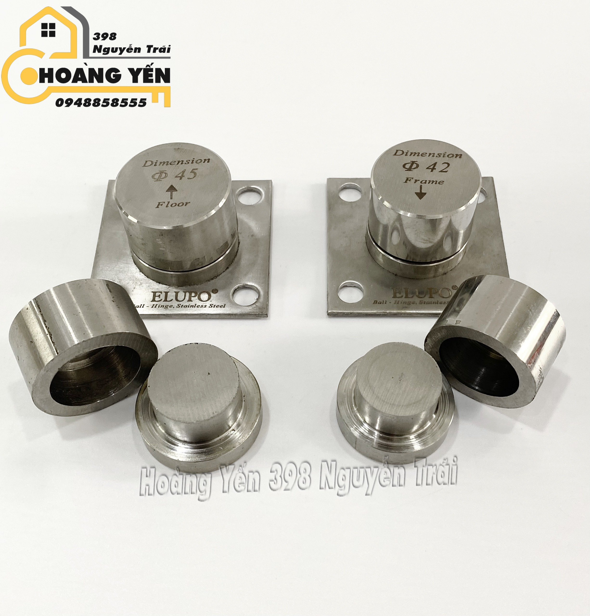 Bản lề xoay inox, Bản lề cối xoay 360 Elupo, bản lề cửa có tải trọng ...